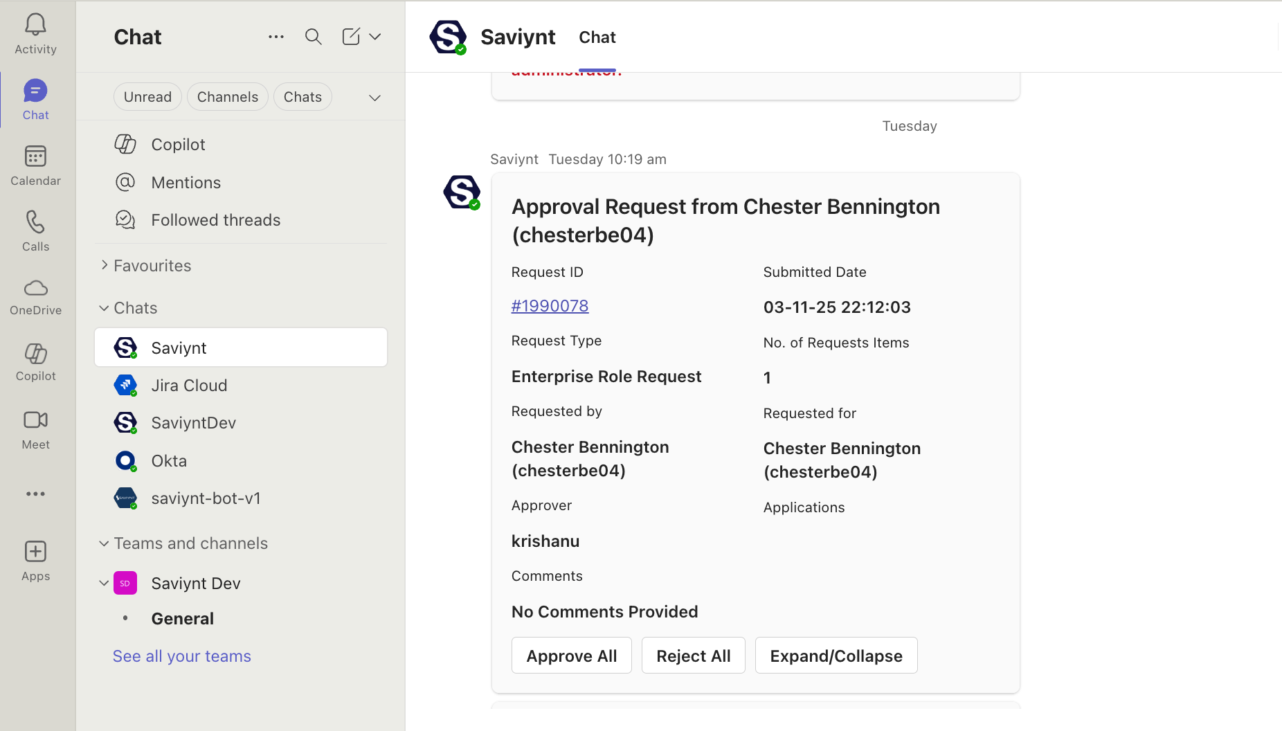 Saviynt for Microsoft Teams | Identity Governance & Access Approvals in ...